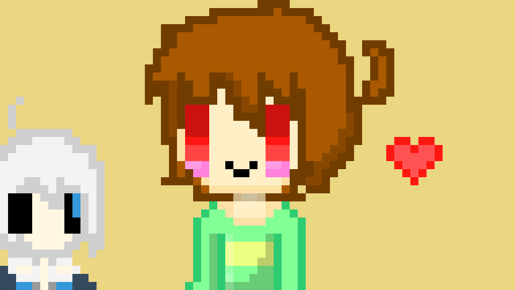 Pixilart - Undertale chara and a little sans because reasons by Anonymous