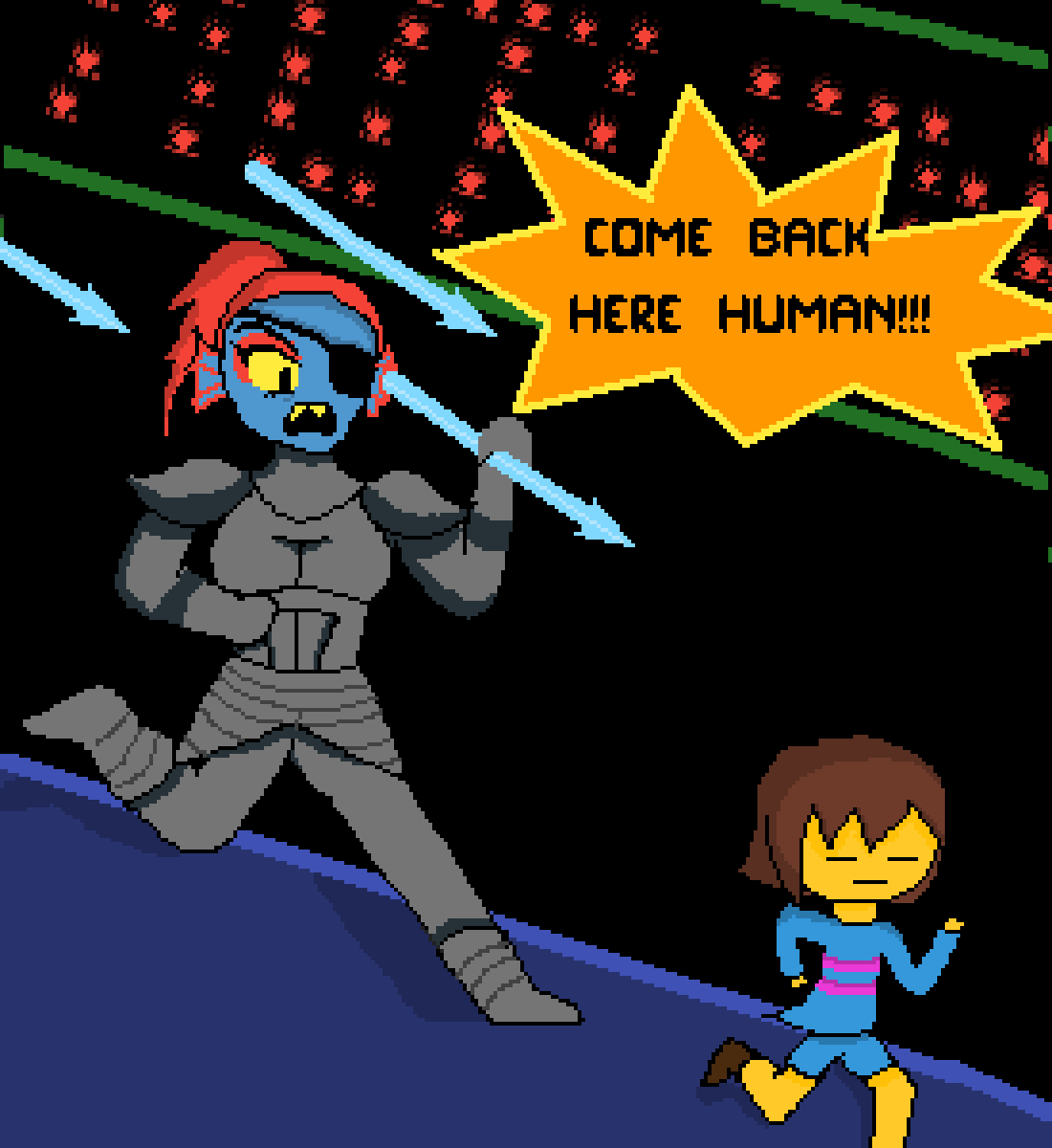 Pixilart - Running into Hotland - Undertale by Donut-Drawz