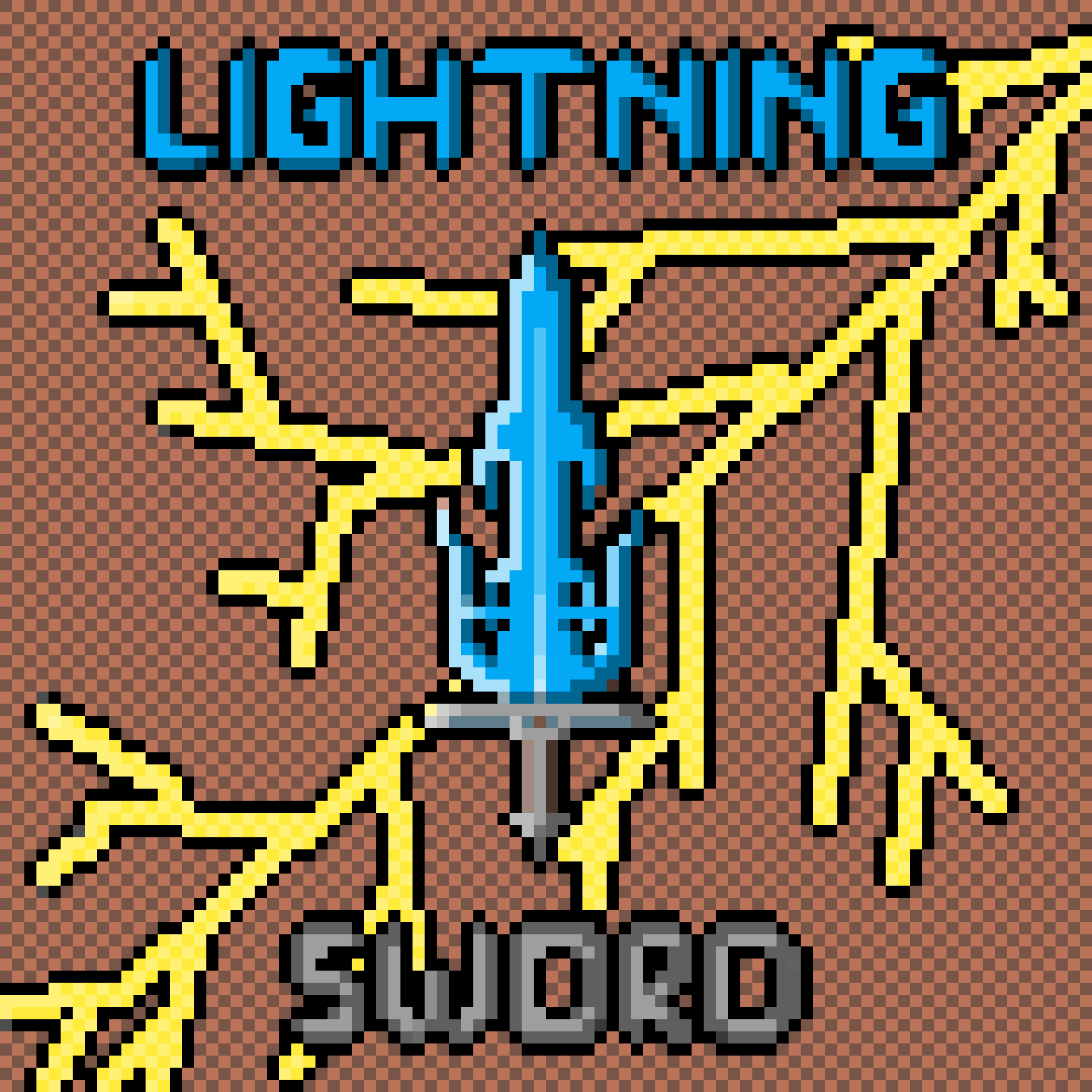 Pixilart - lightning sword (My second ever pixel art.) by ArmaanXgill