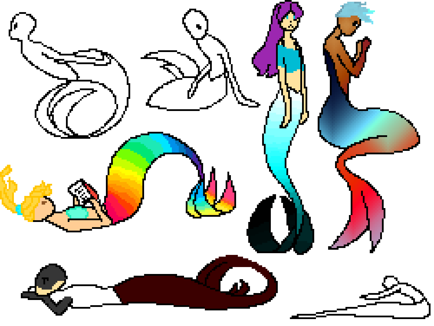 Editing Aoi as a merman - Free online pixel art drawing tool - Pixilart