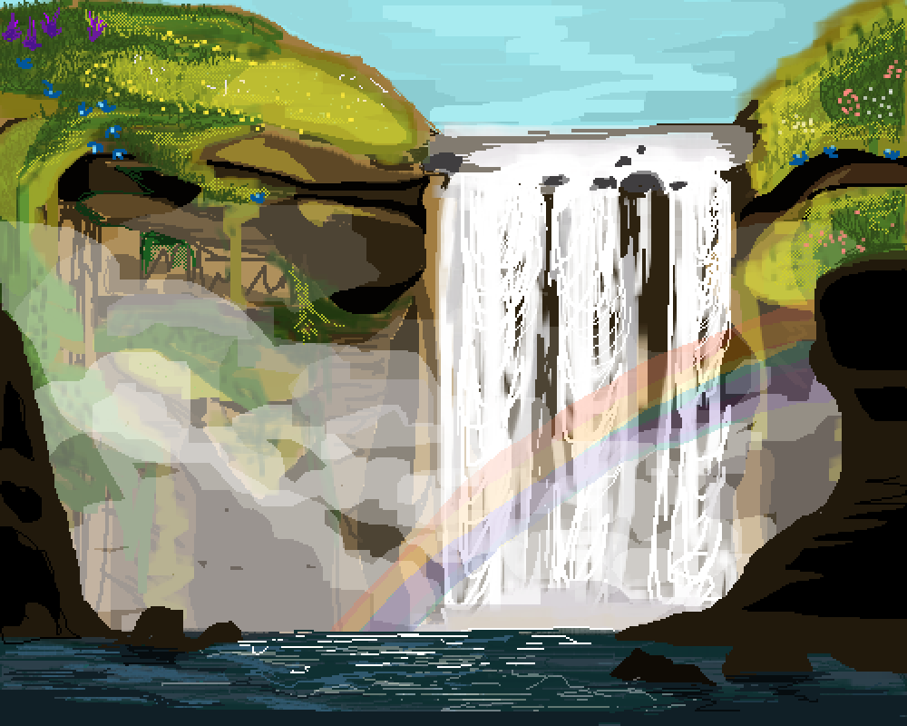 Pixilart - Waterfall by MetBitB3