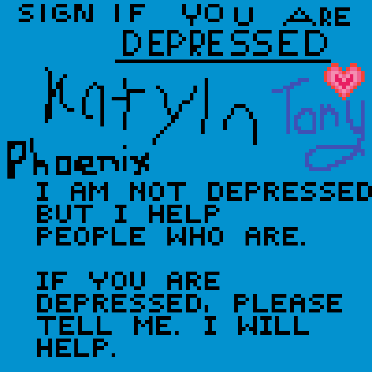 Editing Sign If You Are Depressed - Free online pixel art drawing tool ...
