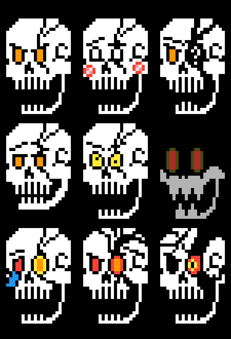 Pixilart - HS!underfell papyrus faces by fusion12345