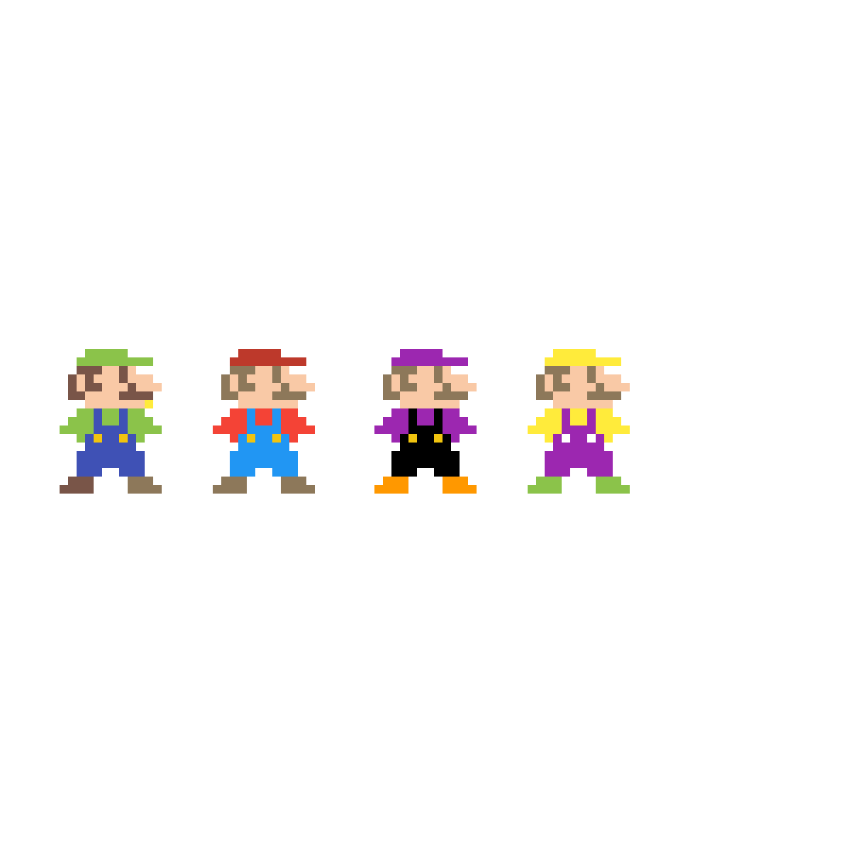 Mario Luigi Wario Waluigi