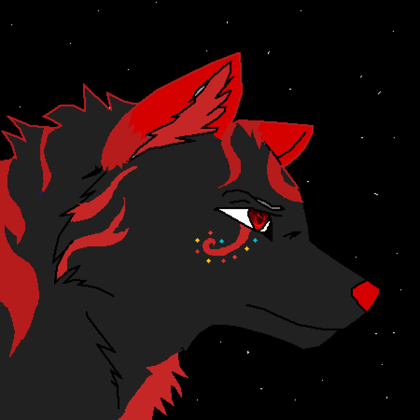 Pixilart - rainbow wolf by kicia-wilczek