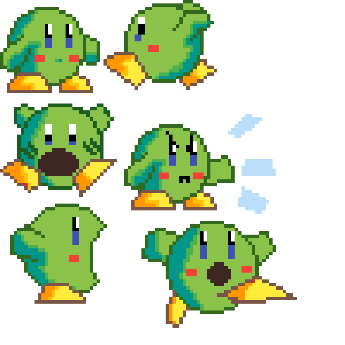 Pixilart - Green Kirby Sprites by Anonymous