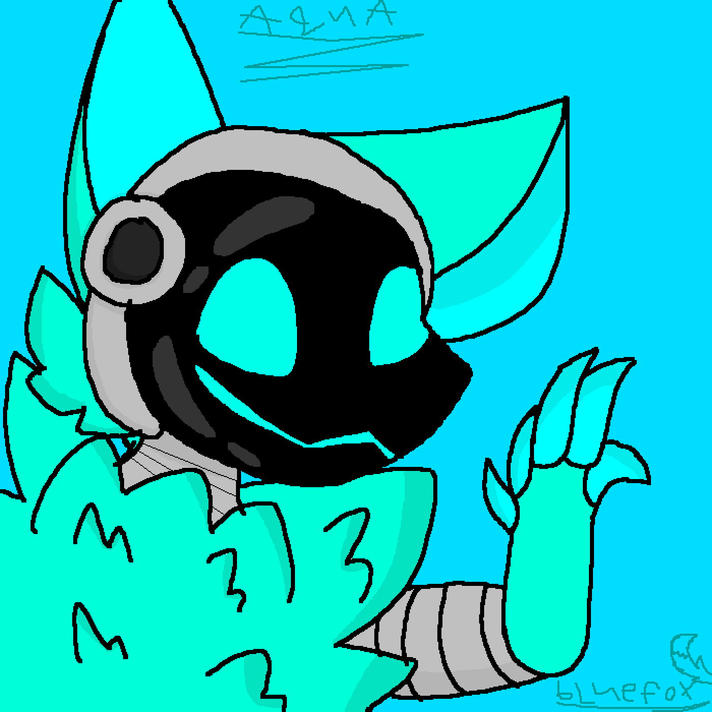 Pixilart - aqua my protogen oc by BlueFox27