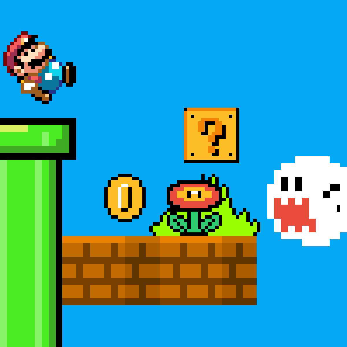 Pixilart - fire flower mario by Uijin