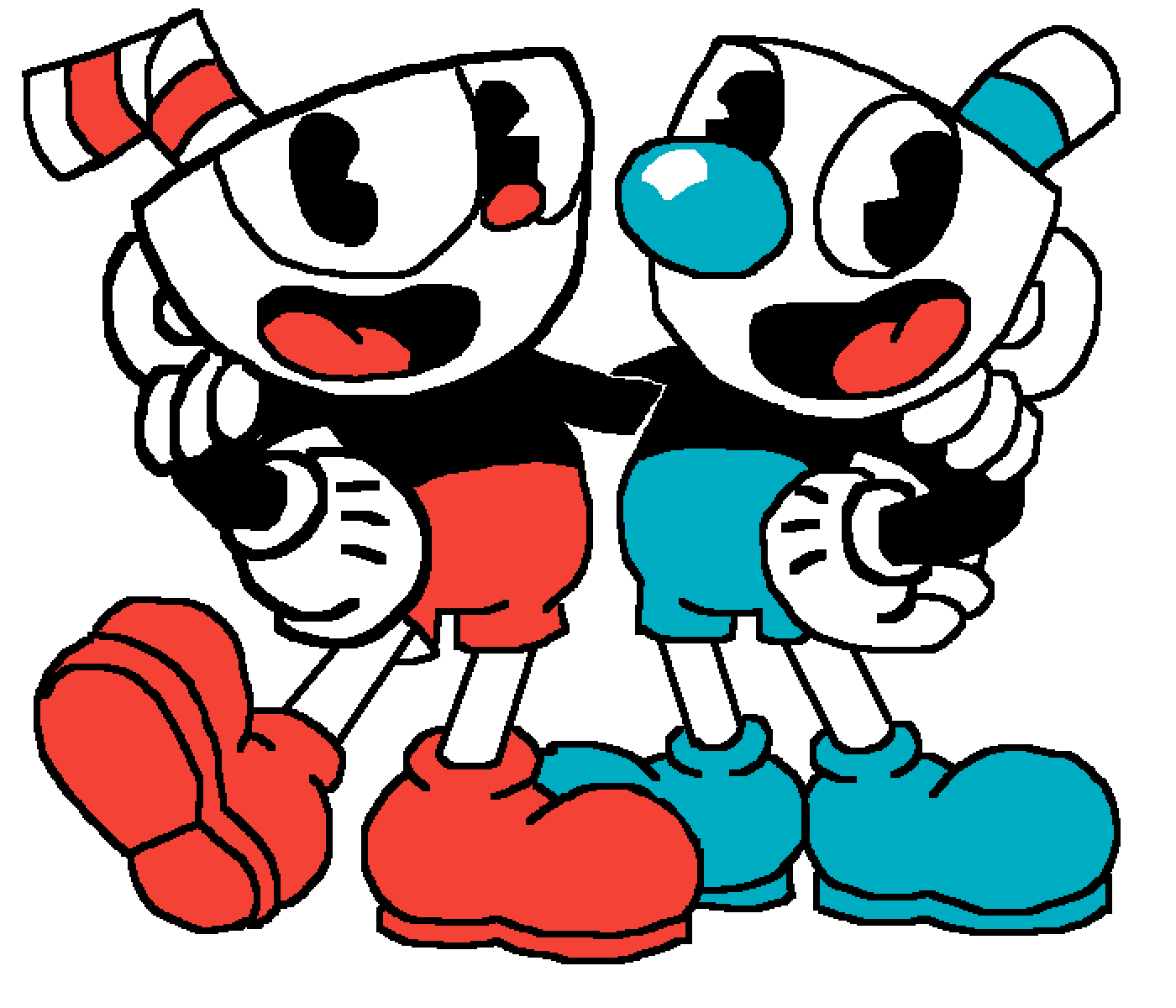 Pixilart - cuphead and mugman by pirate-pringles