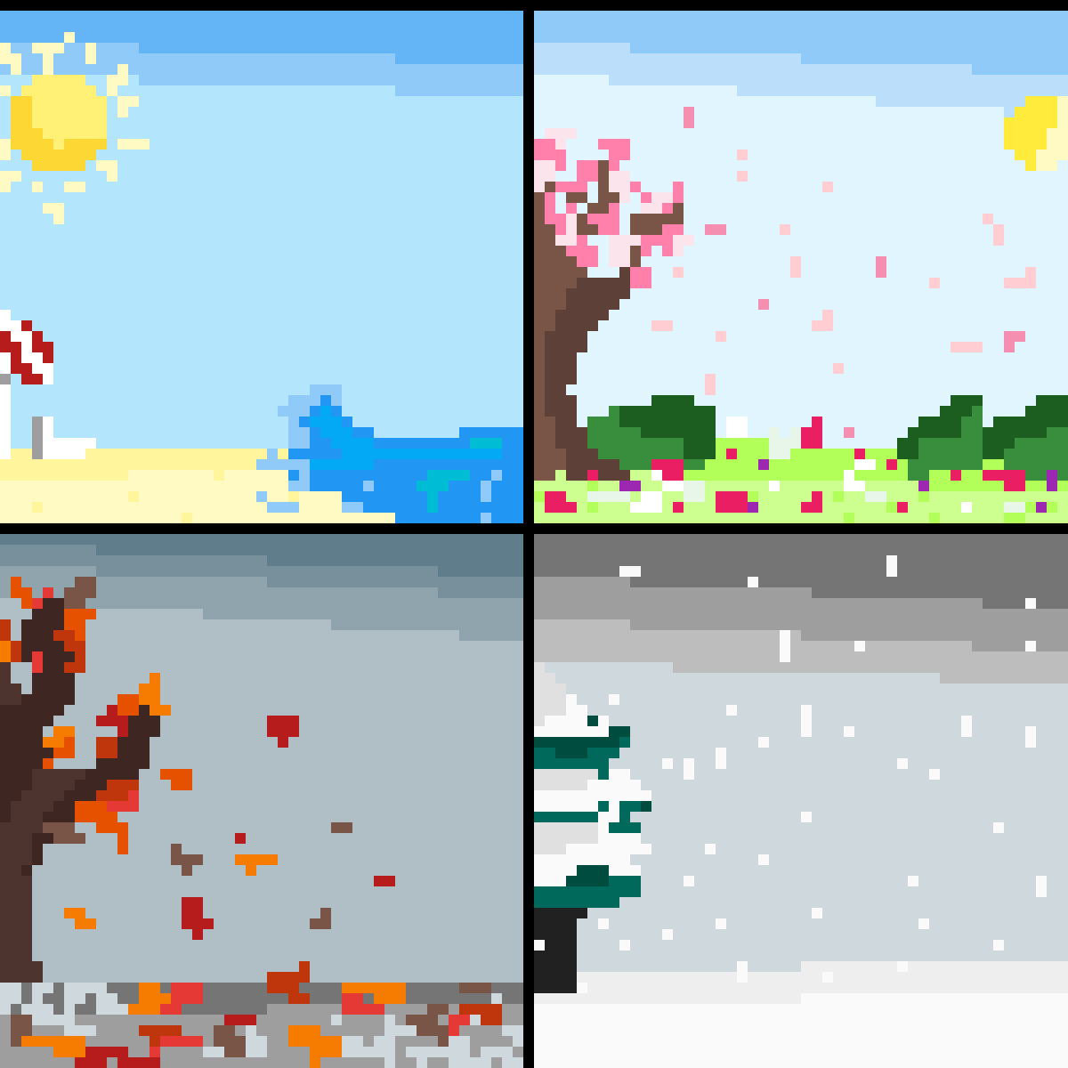 Pixilart - Seasons- Comment your favorite season! by Devilcatcher