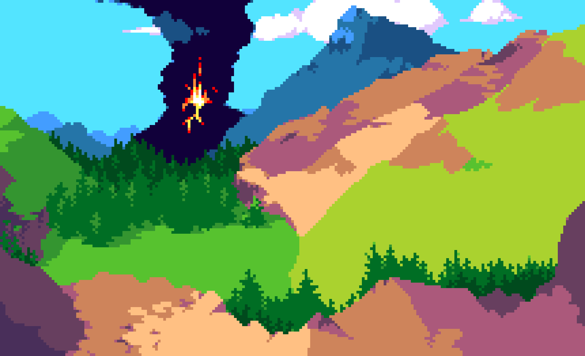Pixilart - Volcano Valley by Df458