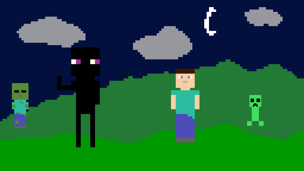 Pixilart - Minecraft Night by gabtheartist