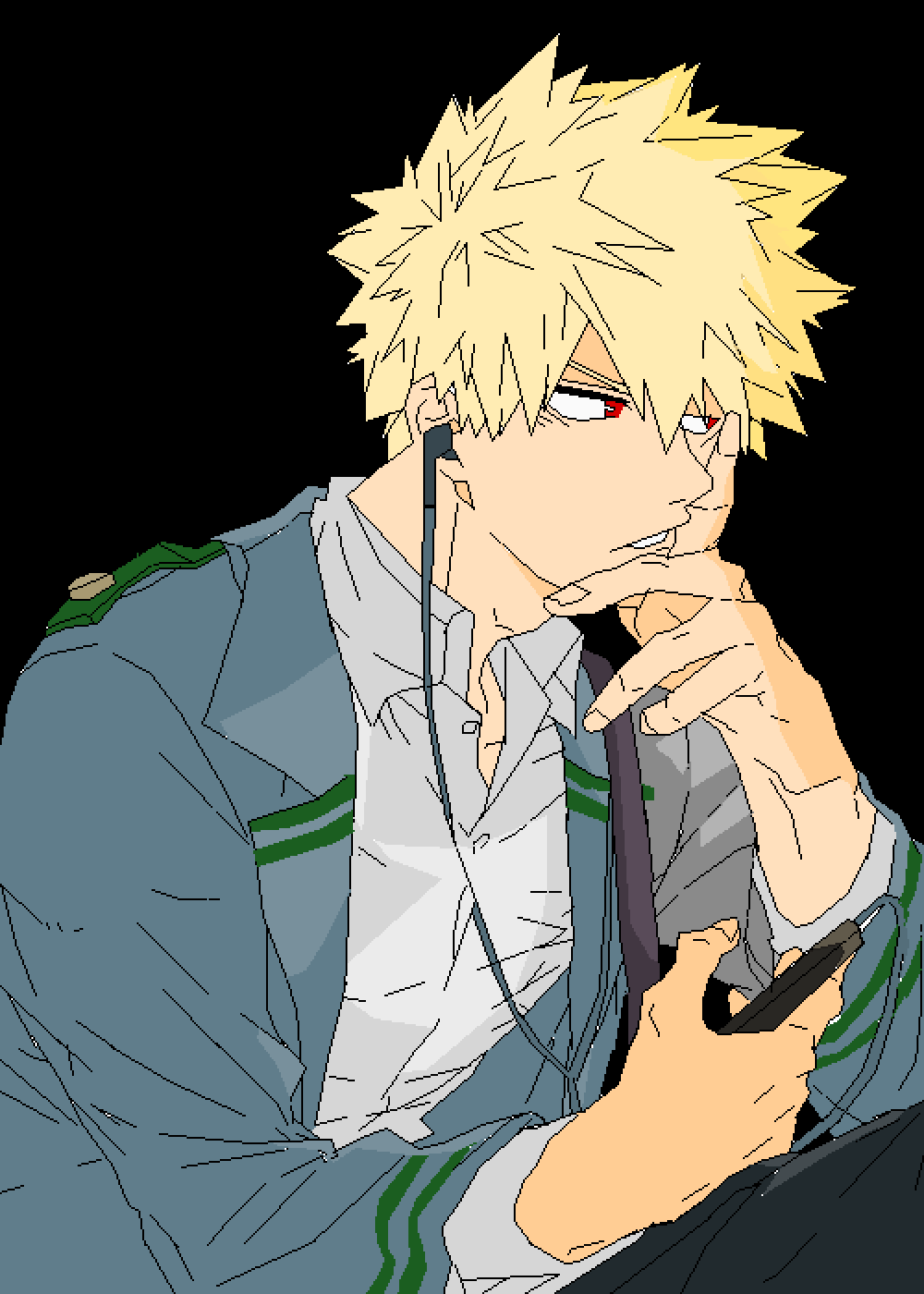 Pixilart - katski bakugou by Black-Soul-Mads