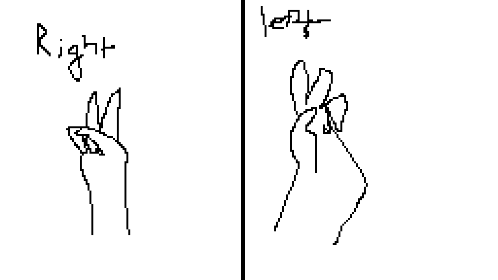 Pixilart - Left versus right hand drawing by Metanoia