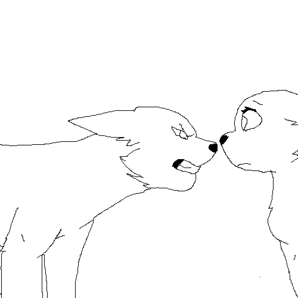 Wolf Couple Lineart Ms Paint