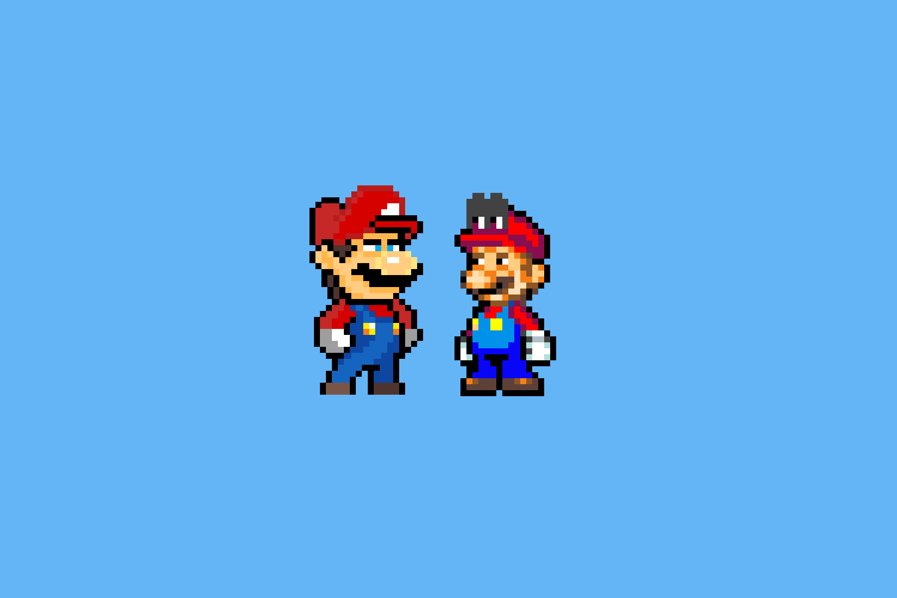 Pixilart - Mario Vs Mario by Goomba-Shell