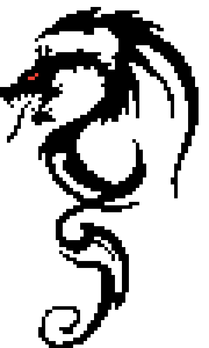 Dragon Face Dragon Pixel Art Black Free Transparent PNG, 41% OFF