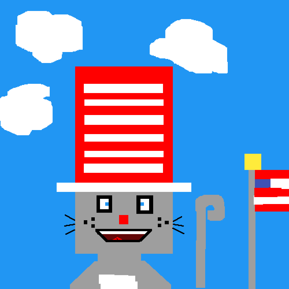 Editing cat in the hat(by Dr. Seuss - Free online pixel art drawing ...