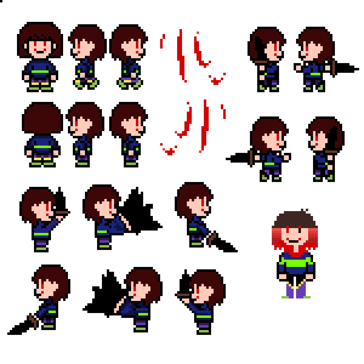 Pixilart - Evil Kate sprite sheet NE by dust-swap-swap