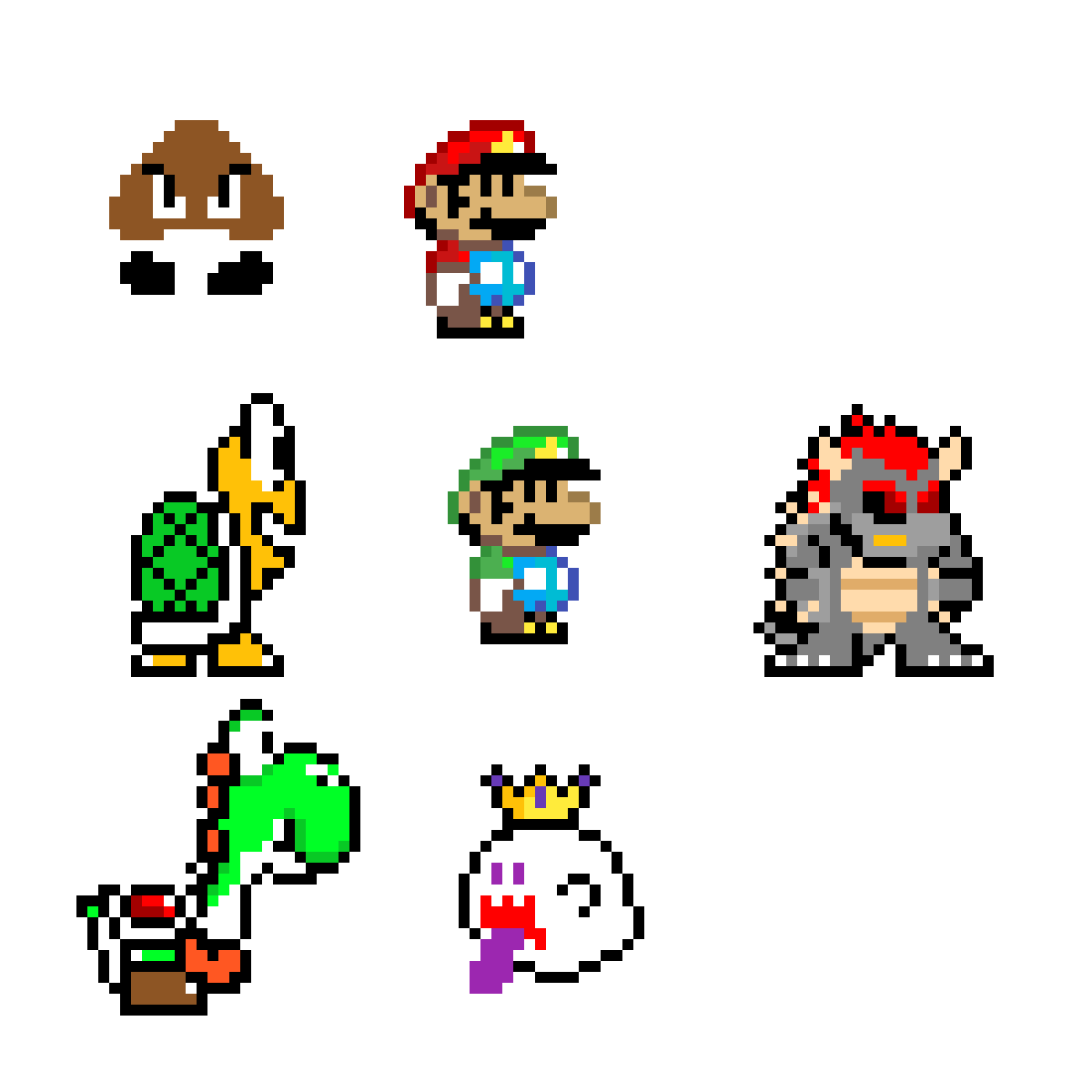 Pixilart - mario charters by Anonymous
