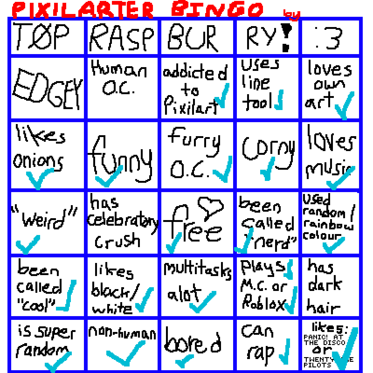 Editing pixel art bingo - Free online pixel art drawing tool - Pixilart