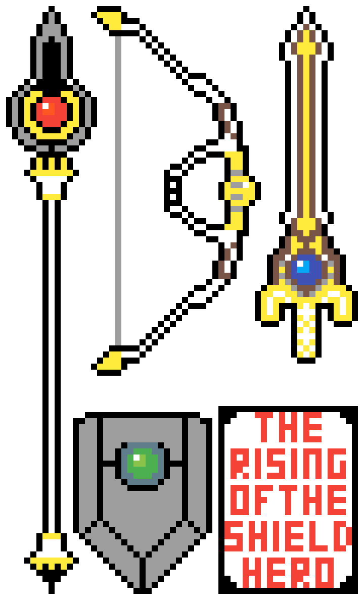 Pixilart - Rising Of The Shield Hero Legendary Weapons by PoisonClaw