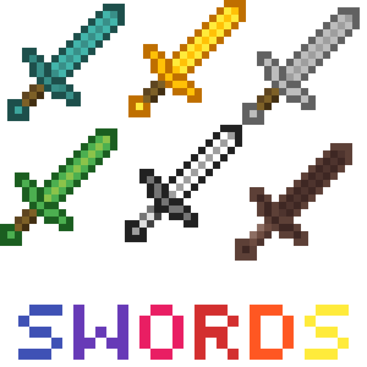 Pixilart - MineCraft Swords by SnazzyFox
