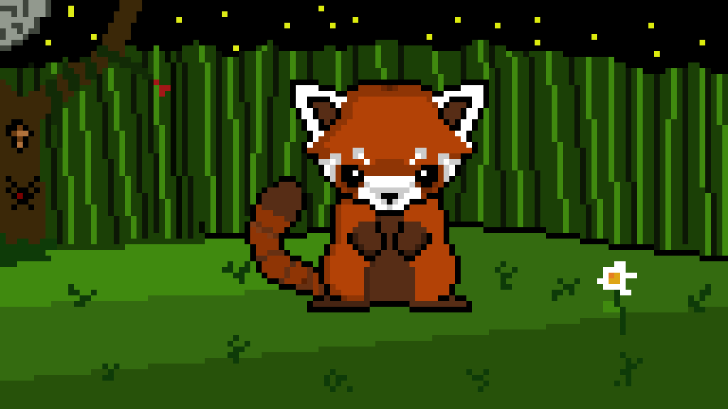 Editing red panda night sky - Free online pixel art drawing tool - Pixilart