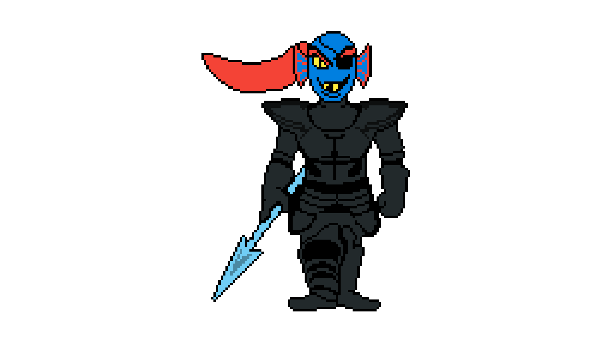 Pixilart - colored undyne sprite by BlueboxDude
