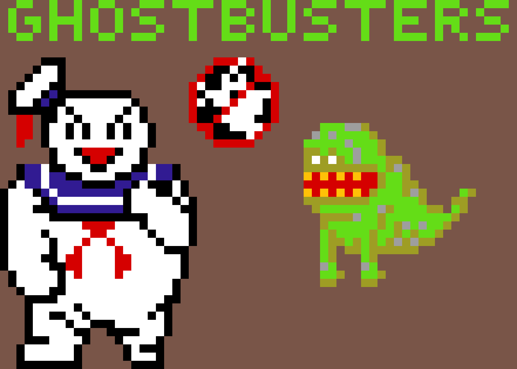 Pixilart - Stay Puft and Slimer by GReat-stuff