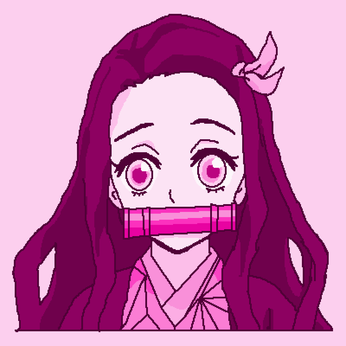 Pixilart - Pink Nezuko by Alfredo-Albedo