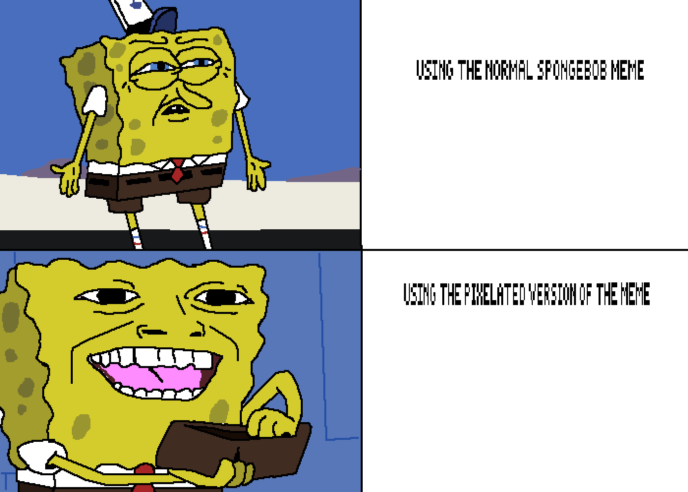 Pixilart - Spongebob Meme XSteve by NotSappish