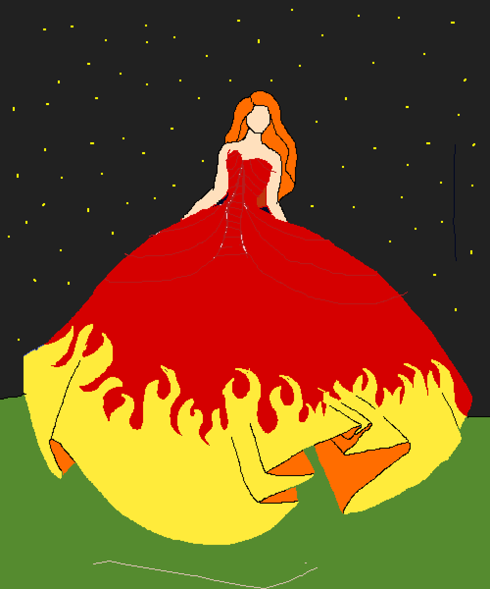 Pixilart - Her dress is on fire by Queen-Explosion