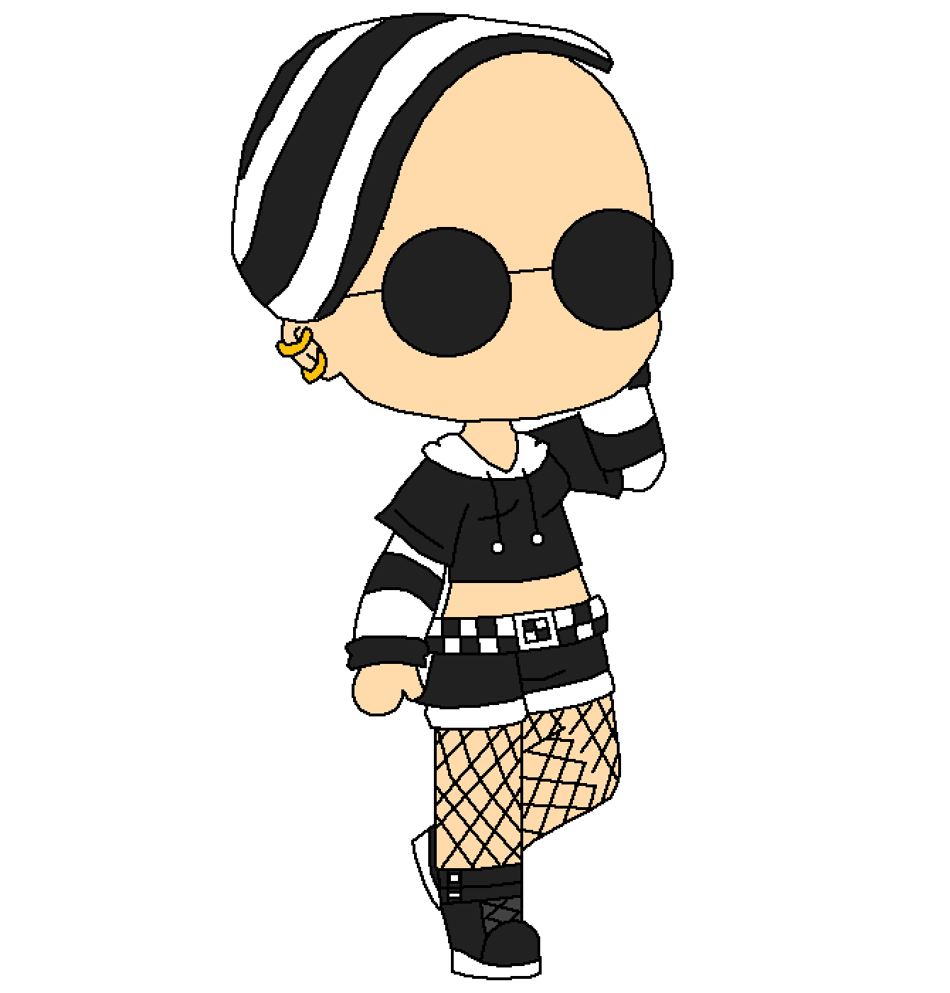 Editing blAcK wHitE GaCHa cLuB - Free online pixel art drawing tool ...