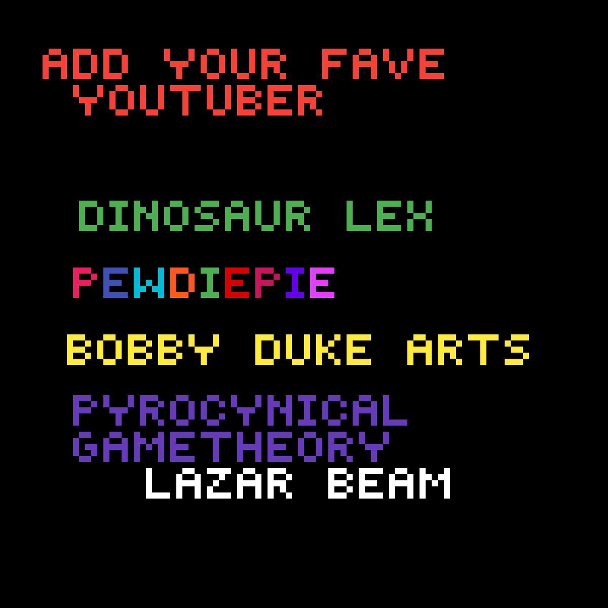 Editing add your favourete youtuber - Free online pixel art drawing ...