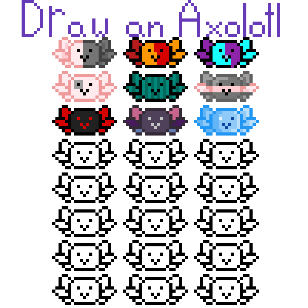 Editing My own axolotl Oc uwu - Free online pixel art drawing tool ...