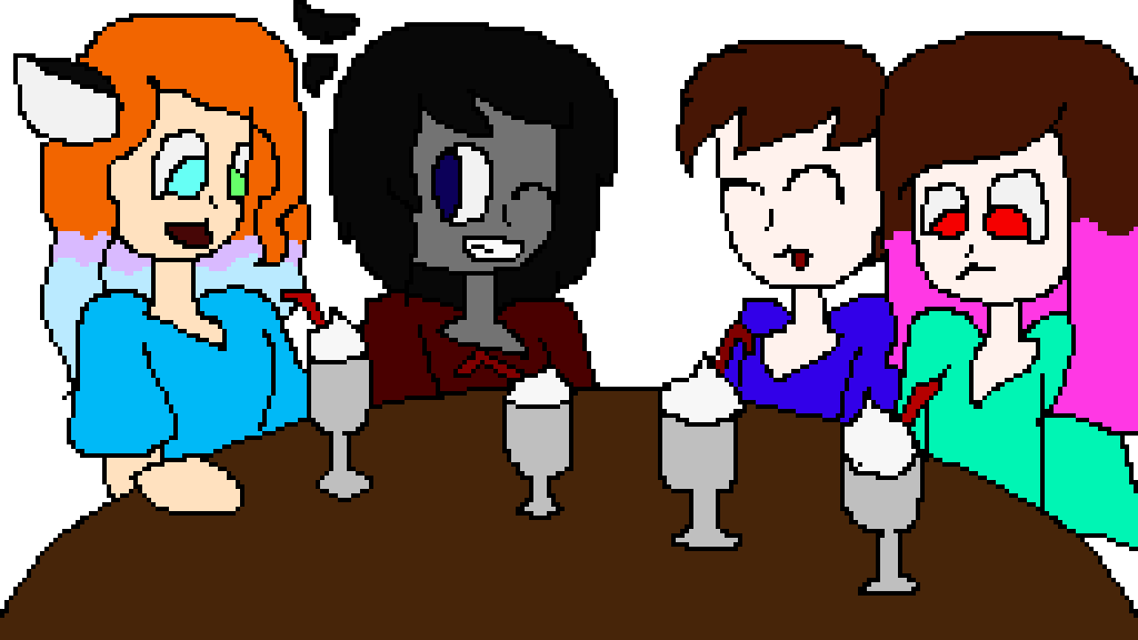 Pixilart - Having milkshakes with LULUWOLF12232, ArkaloEgg by CrypticCrows