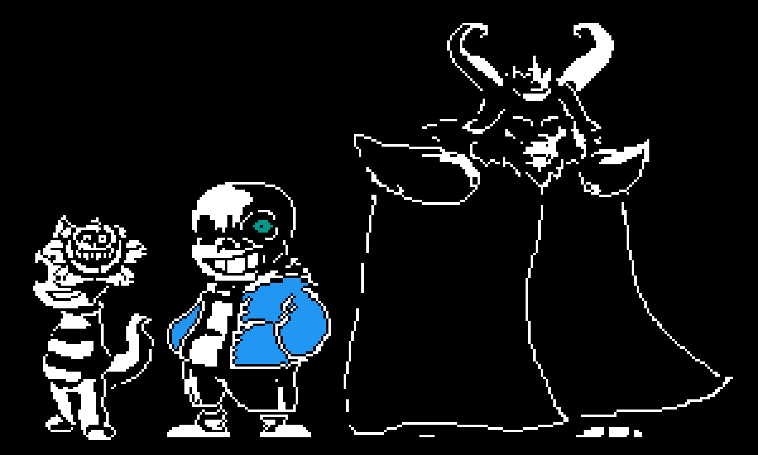 Pixilart - Flowey sans and Asgore by THECAPTAIN85