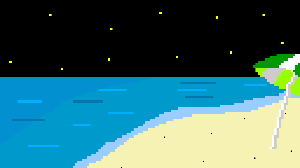 Pixilart - beach night by The-Black-Pixel