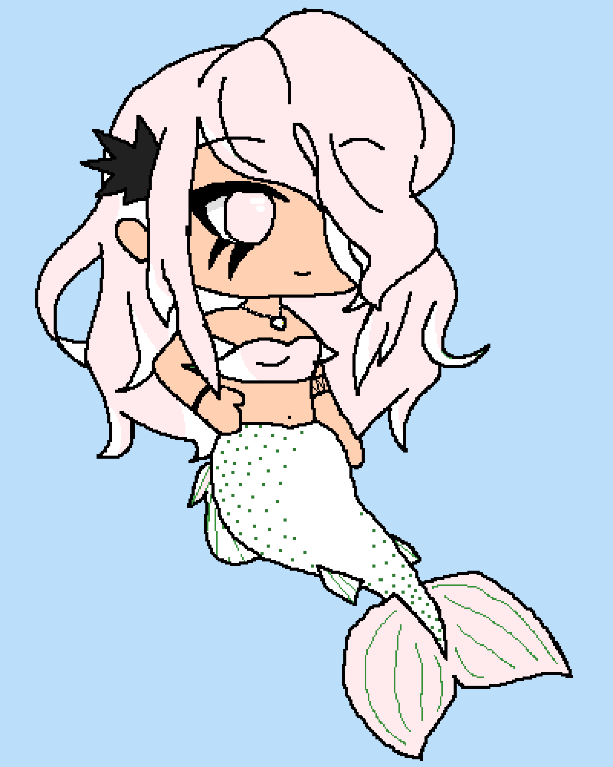 Pixilart - mean mermaid base by stay-asleep