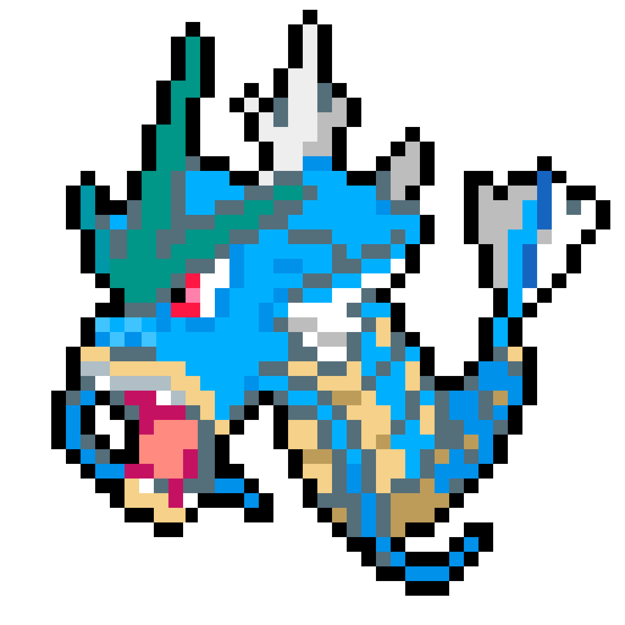 Shiny Gyarados Pixel Art