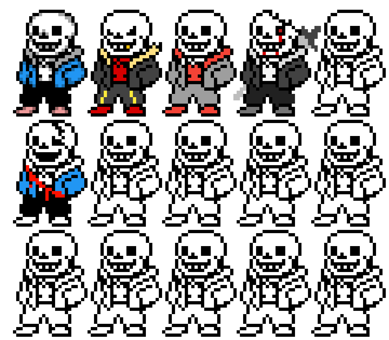 Editing collab of sans - Free online pixel art drawing tool - Pixilart