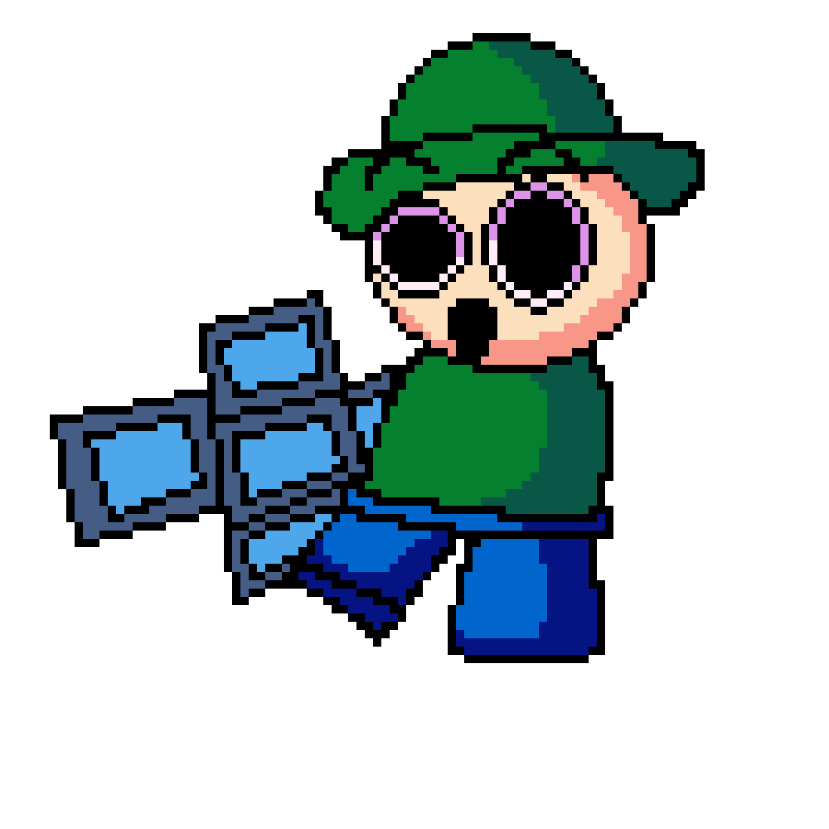 Pixilart - bandu left pose by blue-blue