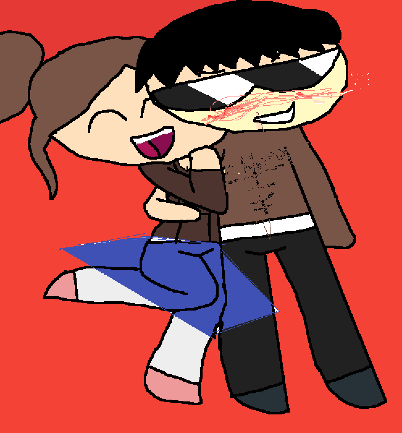 Pixilart - ddlc monika x protagonist by midoryAAAAAAAAA