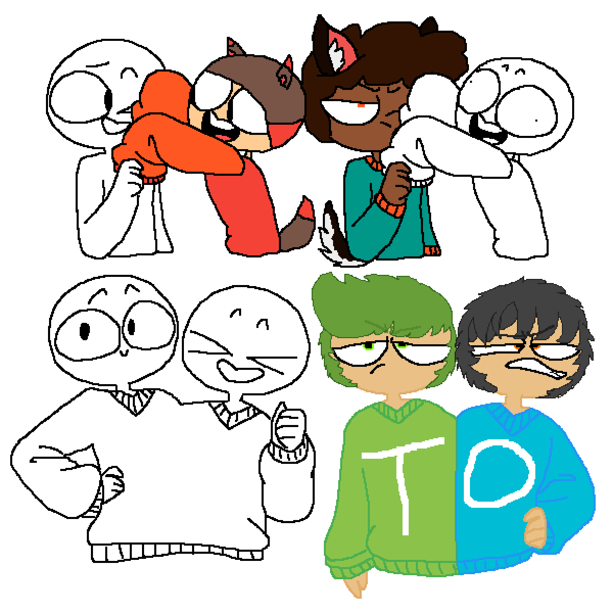 Editing Ahhhh two brothers - Free online pixel art drawing tool - Pixilart