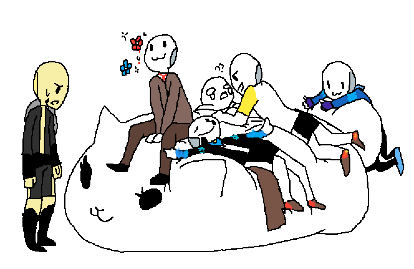 Editing all of my au sanses - Free online pixel art drawing tool - Pixilart