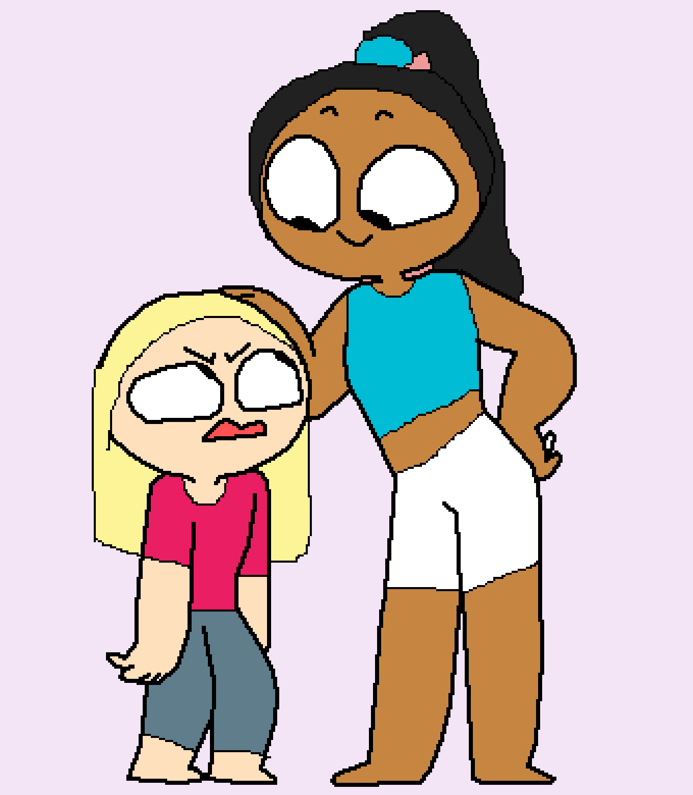 Editing me and bestie - Free online pixel art drawing tool - Pixilart