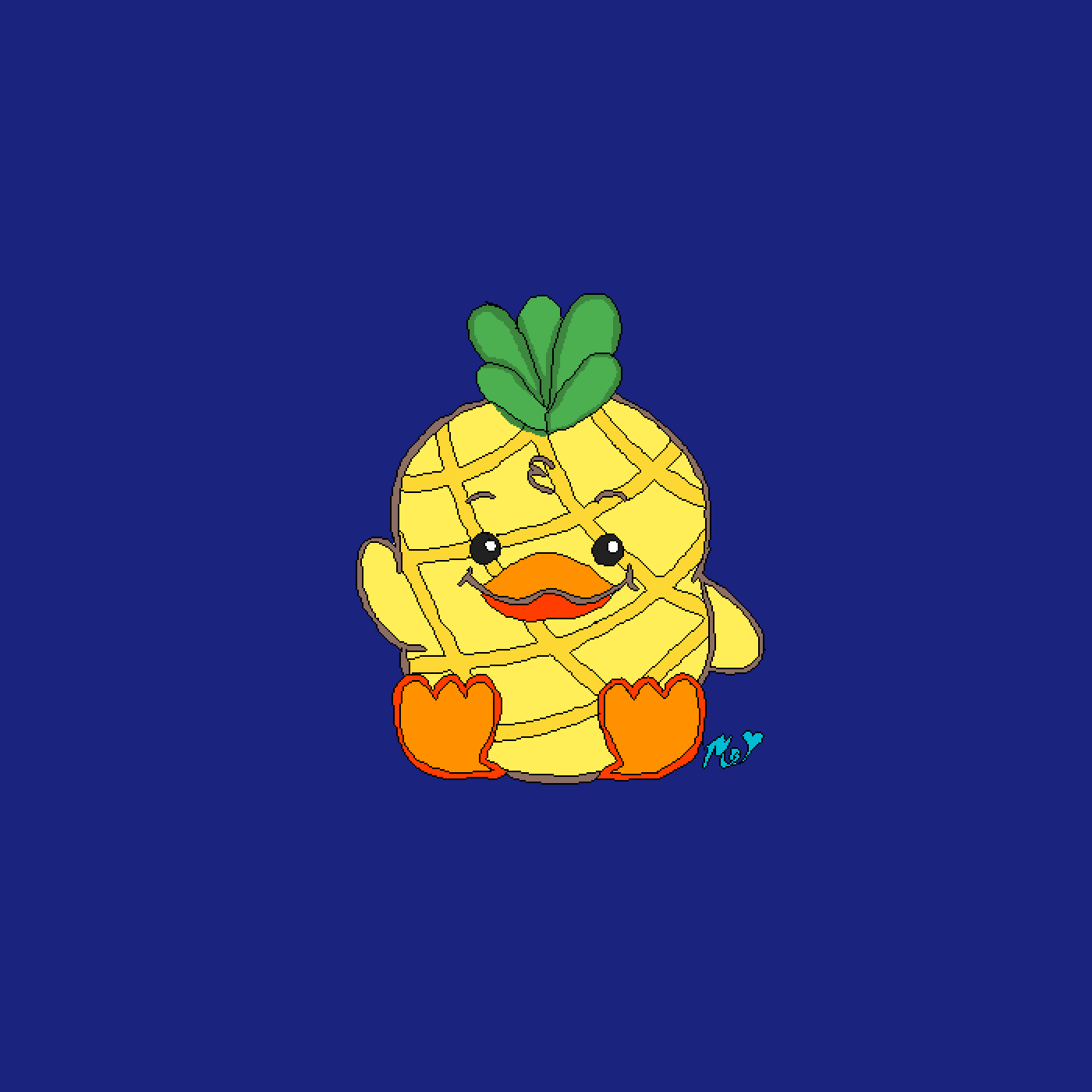 Pixilart - Georgie the pinnaple duck by Mindee24