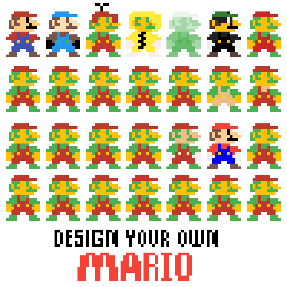 Editing Mr.L and another mario - Free online pixel art drawing tool ...