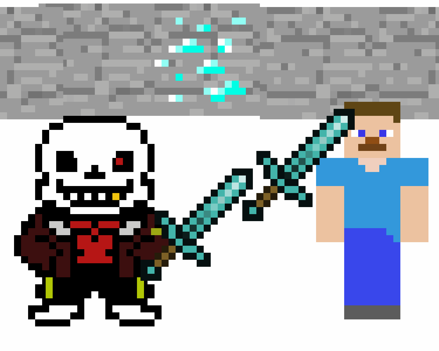 Edición Sans attacked Steve - Herramienta gratuita de dibujo en línea ...